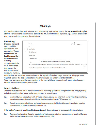 21 + MLA Style Format in PDF | Examples