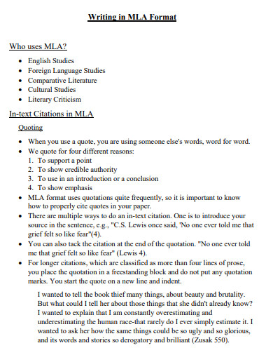 24+ MLA Writing Examples in PDF, Word, Google Docs | Examples