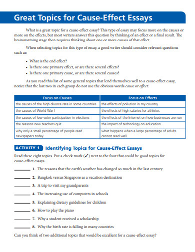 15+ Cause and Effect Essay Examples - PDF | Examples
