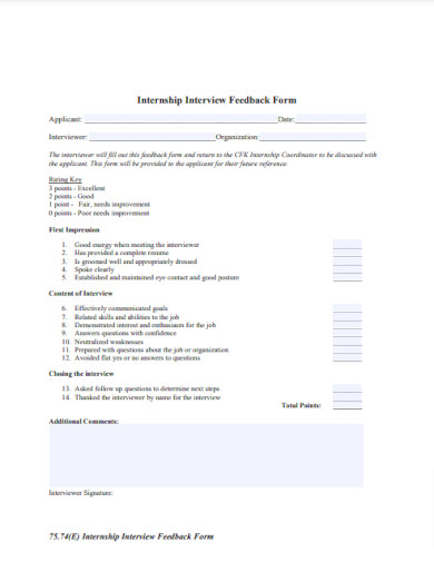 Interview Feedback - Examples, PDF | Examples