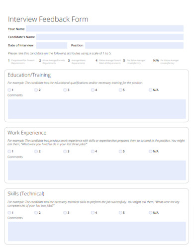 Interview Feedback - Examples, PDF | Examples