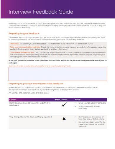 Interview Feedback - Examples, PDF | Examples
