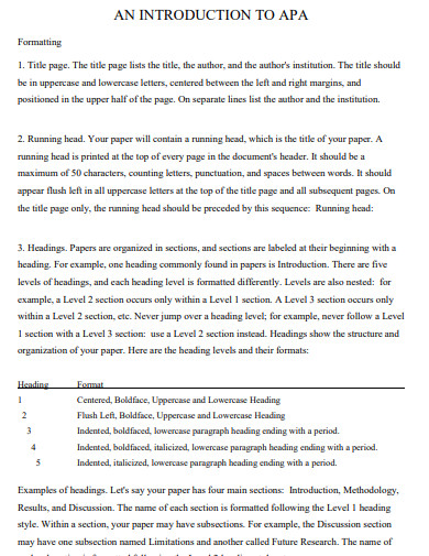 26+ APA Introduction Examples in PDF | Examples
