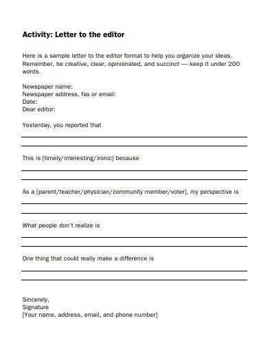 28+ Letter to the Editor Examples in PDF | Examples