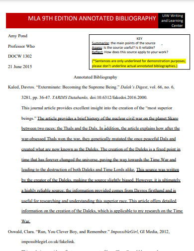 24+ MLA Annotated Bibliography in PDF | Examples