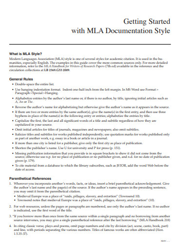 21 + MLA Style Format in PDF | Examples
