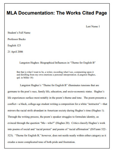 24+ MLA Works Cited Page Example in PDF | Examples