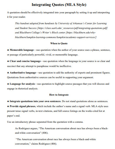 21+ MLA Format Quote Examples in PDF | Examples