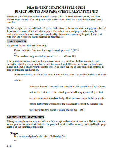 21+ MLA Format Quote Examples in PDF | Examples