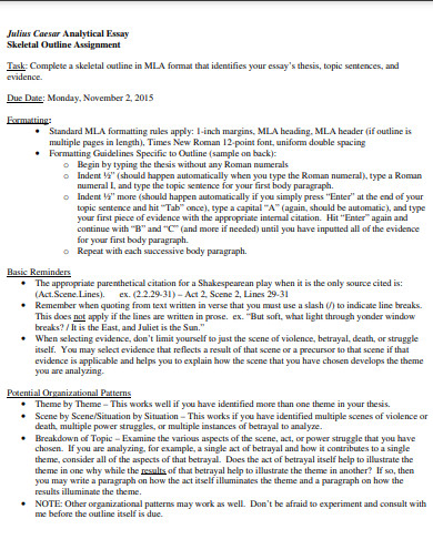19+ MLA Outline Format in PDF | Examples
