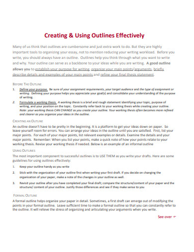 19+ MLA Outline Format in PDF | Examples