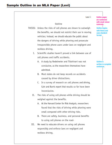 19+ MLA Outline Format in PDF | Examples
