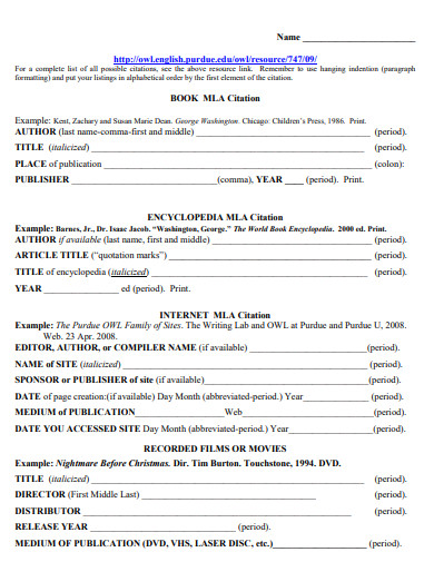 23+ MLA Purdue Owl Example in PDF | Examples