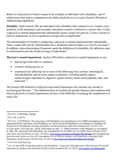 20+ 504 Plan Examples- PDF | Examples