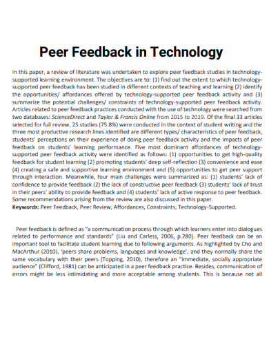 25+ Peer Feedback - Examples, PDF, DOCS | Examples
