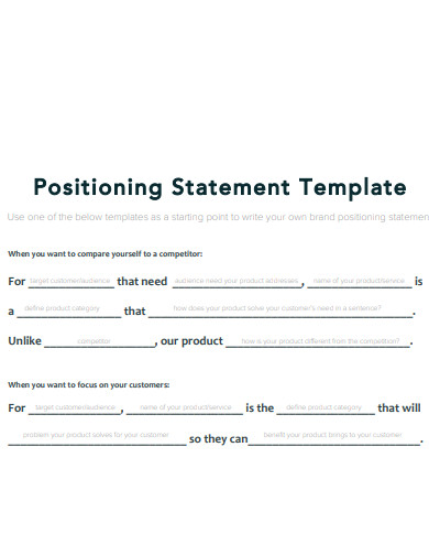 9+ Positioning Statement Examples - PDF, Word, Google Docs | Examples