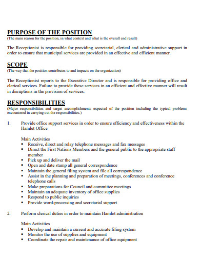 19+ Receptionist Resume Examples In Pdf, Doc, Apple Pages, Ms Word 