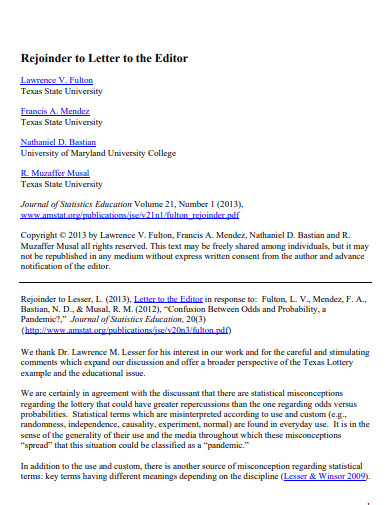 28+ Letter to the Editor Examples in PDF | Examples