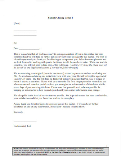 23+ Letter Closing Examples - PDF | Examples