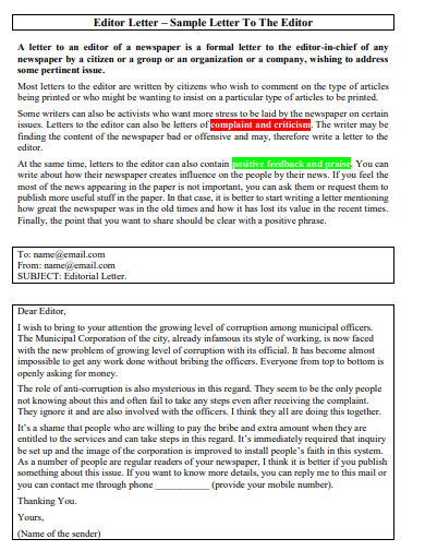 28+ Letter to the Editor Examples in PDF | Examples