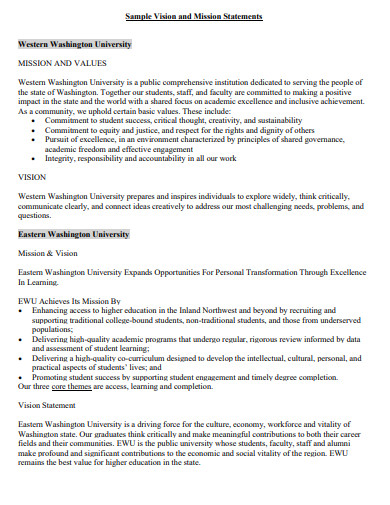 23+ Vision and Mission Statement Examples in PDF | Examples
