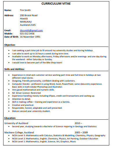 24+ First Job Resume Examples in PDF | Examples