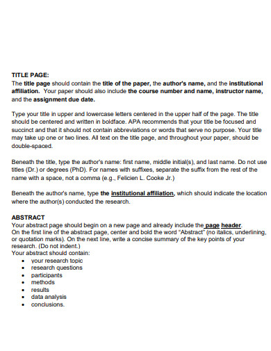 26+ APA 7 Title Page Examples in PDF | Examples