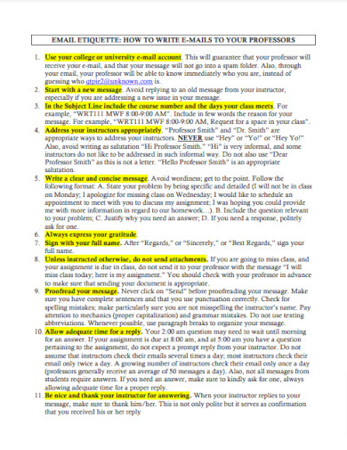 23+ Email to Professor Example | PDF, DOCS | Examples