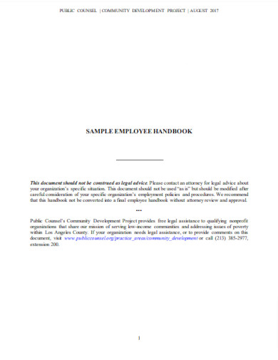 Employee Handbook - Examples | Examples