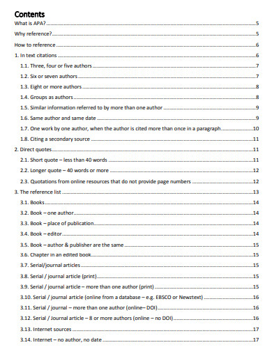 22+ Table of Contents Format APA Examples - PDF, Google Docs, Word ...