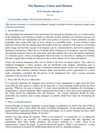 23+ Vision and Mission Statement Examples in PDF | Examples