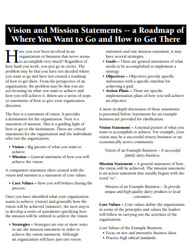 23+ Vision and Mission Statement Examples in PDF | Examples