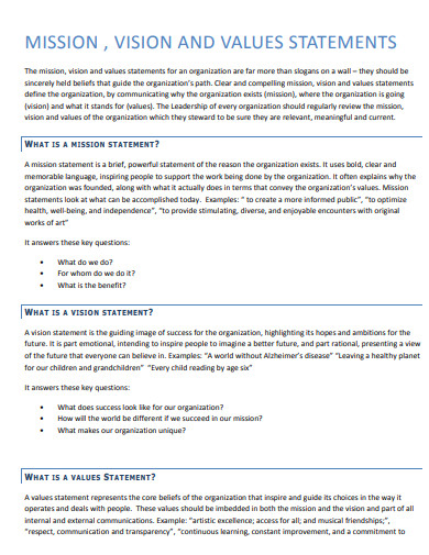 23+ Vision and Mission Statement Examples in PDF | Examples