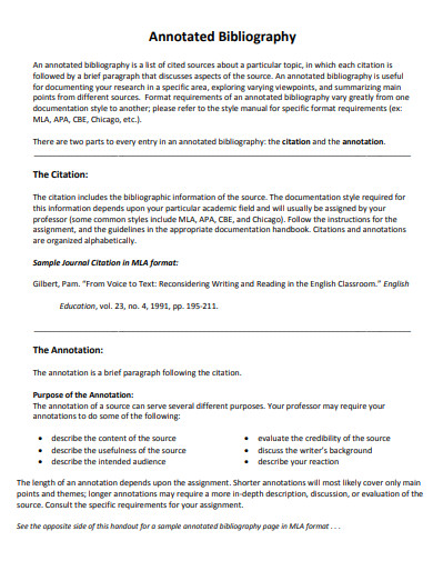 24+ MLA Annotated Bibliography in PDF | Examples