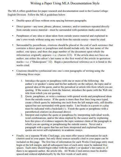 24+ MLA Writing Examples in PDF, Word, Google Docs | Examples