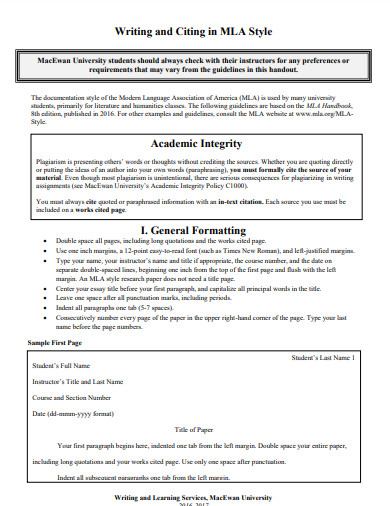 24+ MLA Writing Examples in PDF, Word, Google Docs | Examples