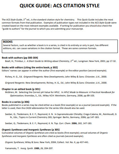 29+ ACS Citation Example in PDF | Examples