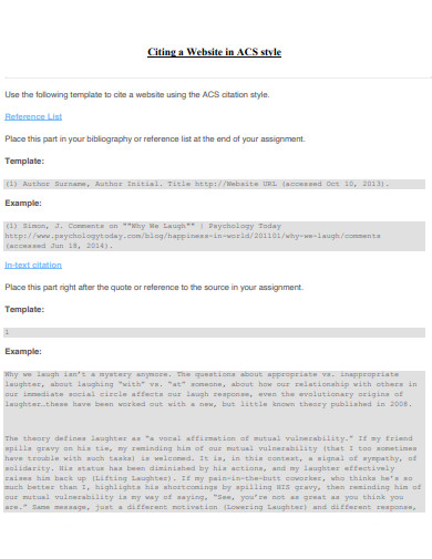 29+ ACS Citation Example in PDF | Examples