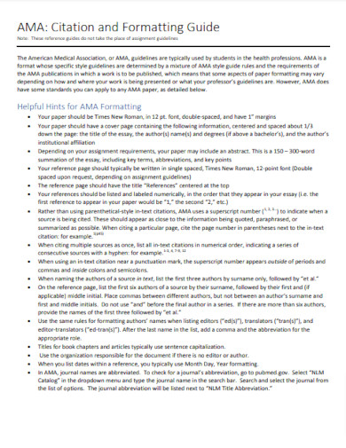 34+ AMA Citation Format - Example, PDF | Examples
