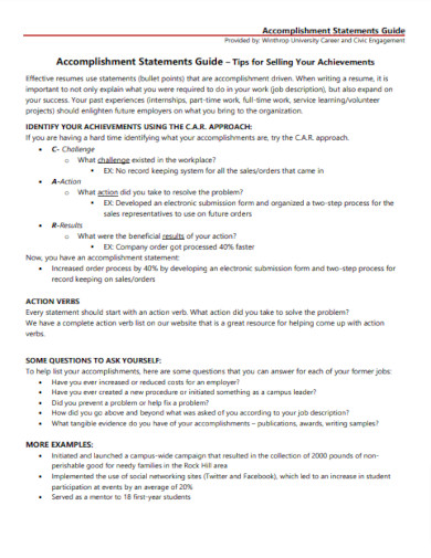 13+ Work Accomplishment - Examples, PDF, DOCS | Examples
