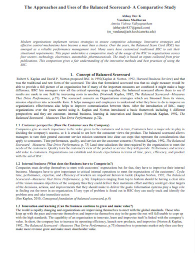 Balanced Scorecard - 35+ Examples, PDF