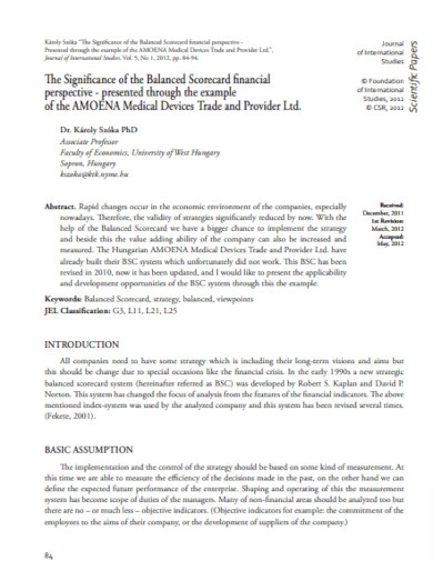 Balanced Scorecard - 35+ Examples, PDF