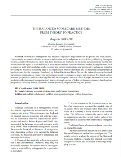 Balanced Scorecard - 35+ Examples, PDF