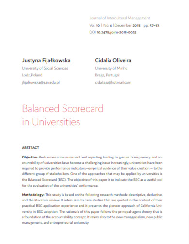 Balanced Scorecard - 35+ Examples, PDF