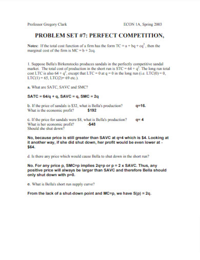 31+ Example of a Perfect Competition - PDF | Examples