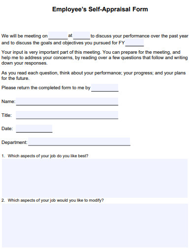 29+ Self-Appraisal Examples in Google Docs, Word, PDF, Apple Pages ...