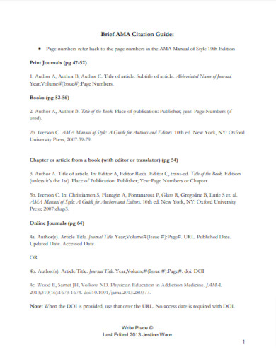 34+ AMA Citation Format - Example, PDF | Examples