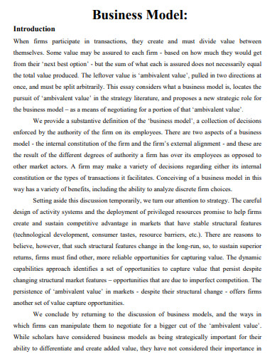 30+ Business Model Examples in PDF | Examples