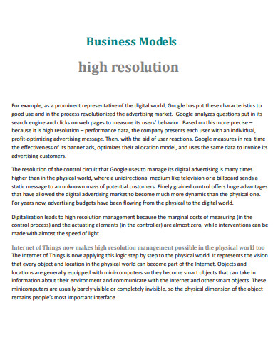 30+ Business Model Examples in PDF | Examples