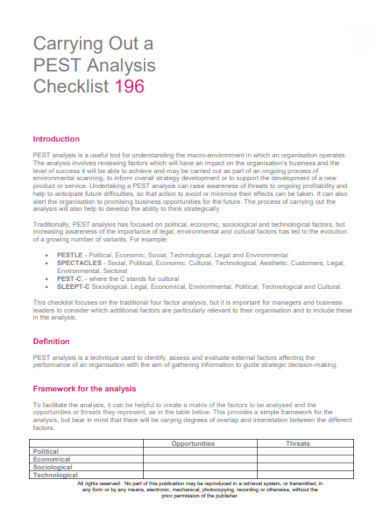 33+ Pestle Analysis - Example, PDF | Examples